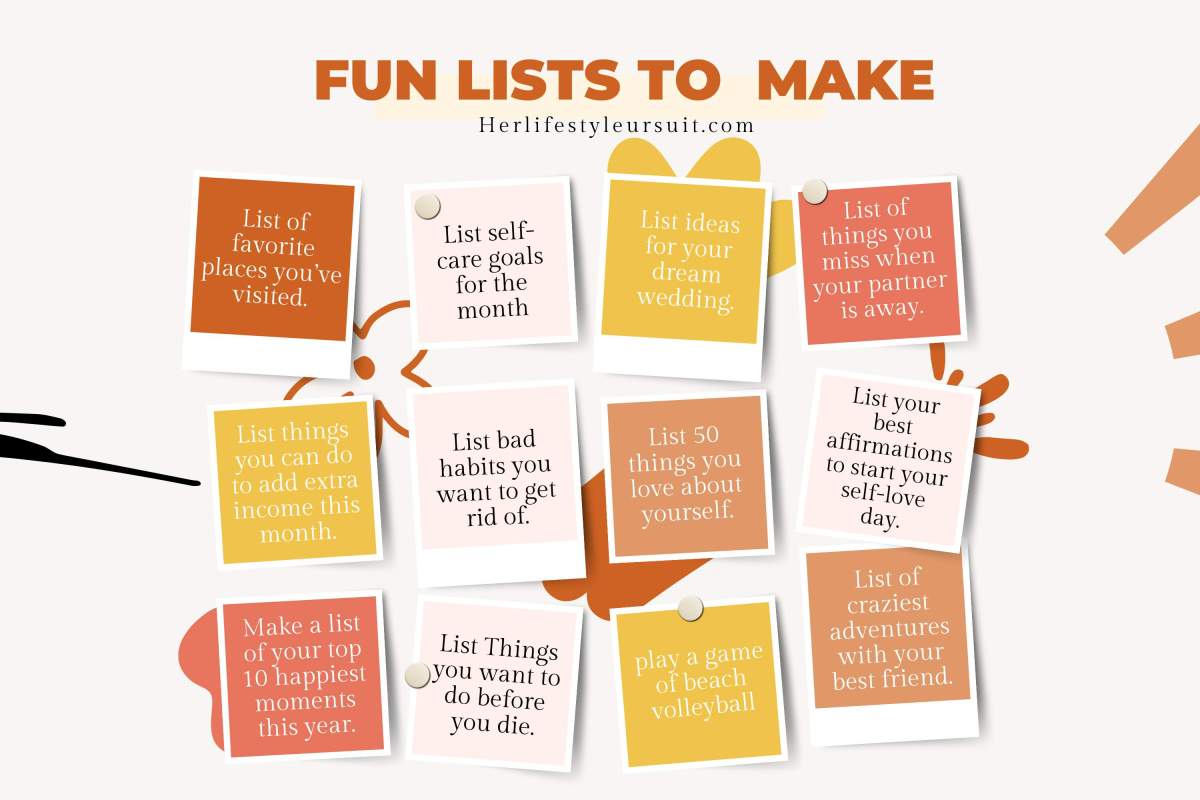 220+ Ultimate Fun Lists to Make When Bored in 2025 & Feel Good