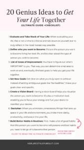 How to Get Your Life Together Checklist: 20 Simple Things I Did