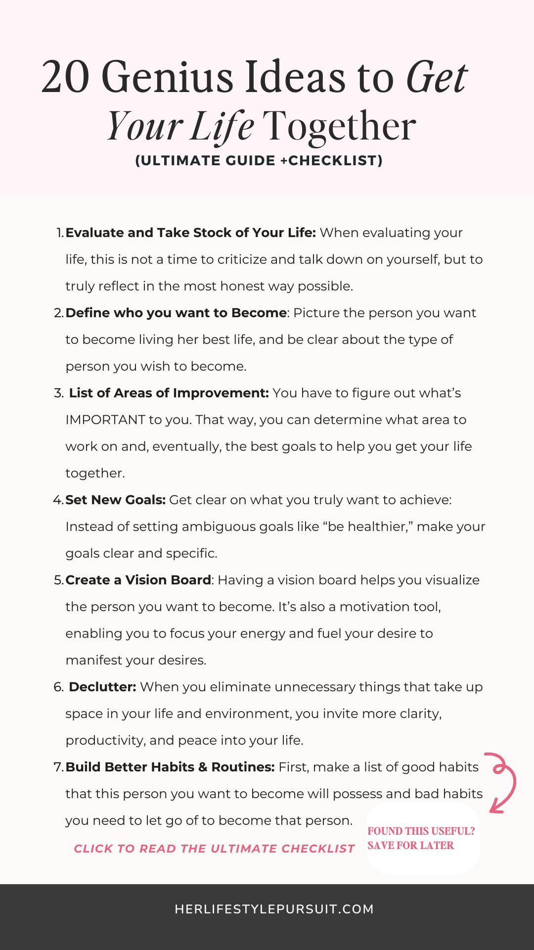 How to Get Your Life Together Checklist: 20 Simple Things I Did