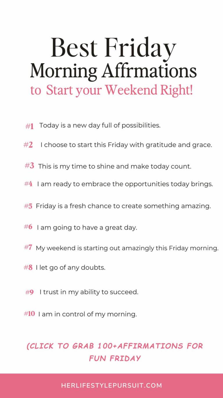 100+ Best Friday Affirmations for Fun & Positivity This Weekend